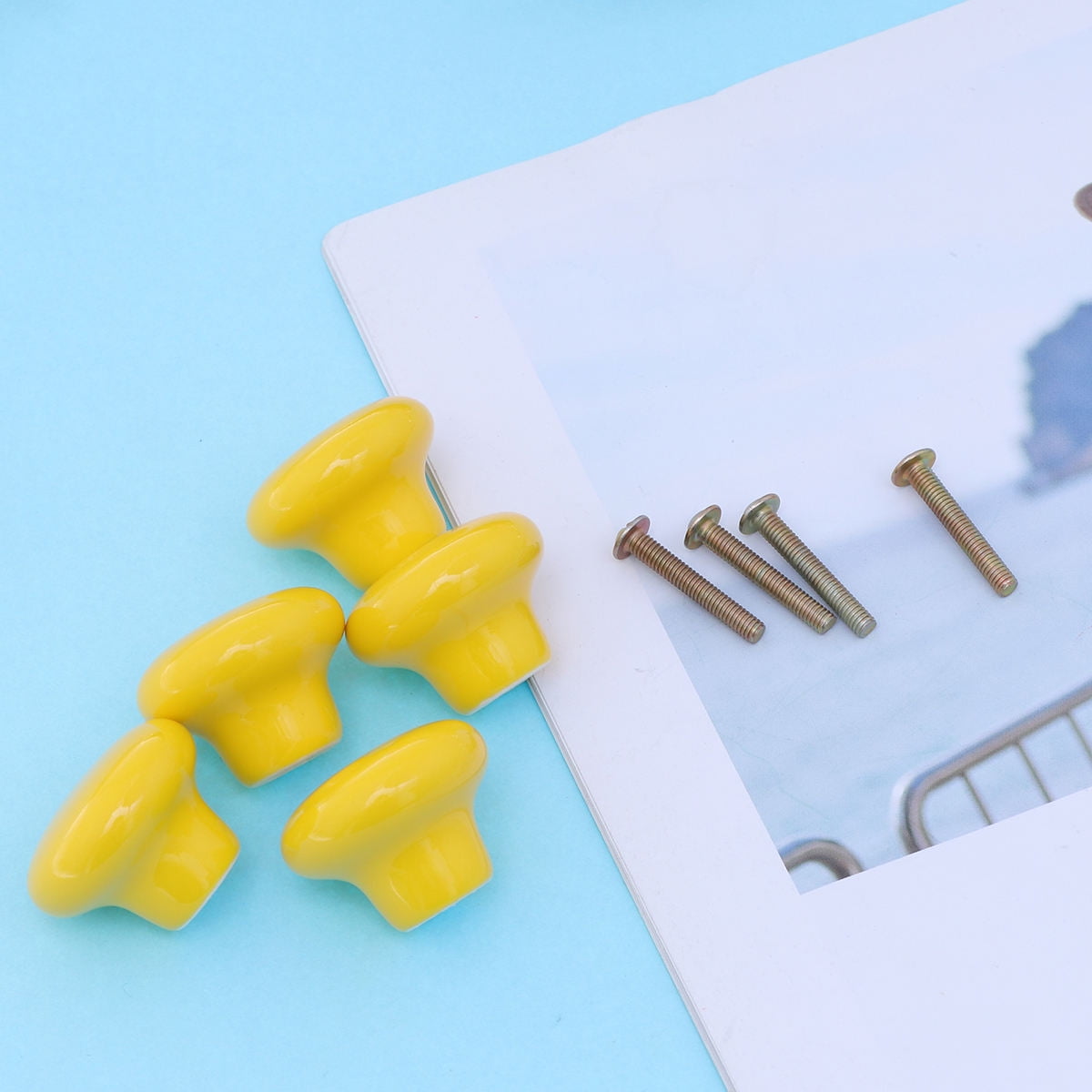 HOMEMAXS 5 Pcs Cabinet Knobs Solid Round French Provincial Drawer Pulls ...