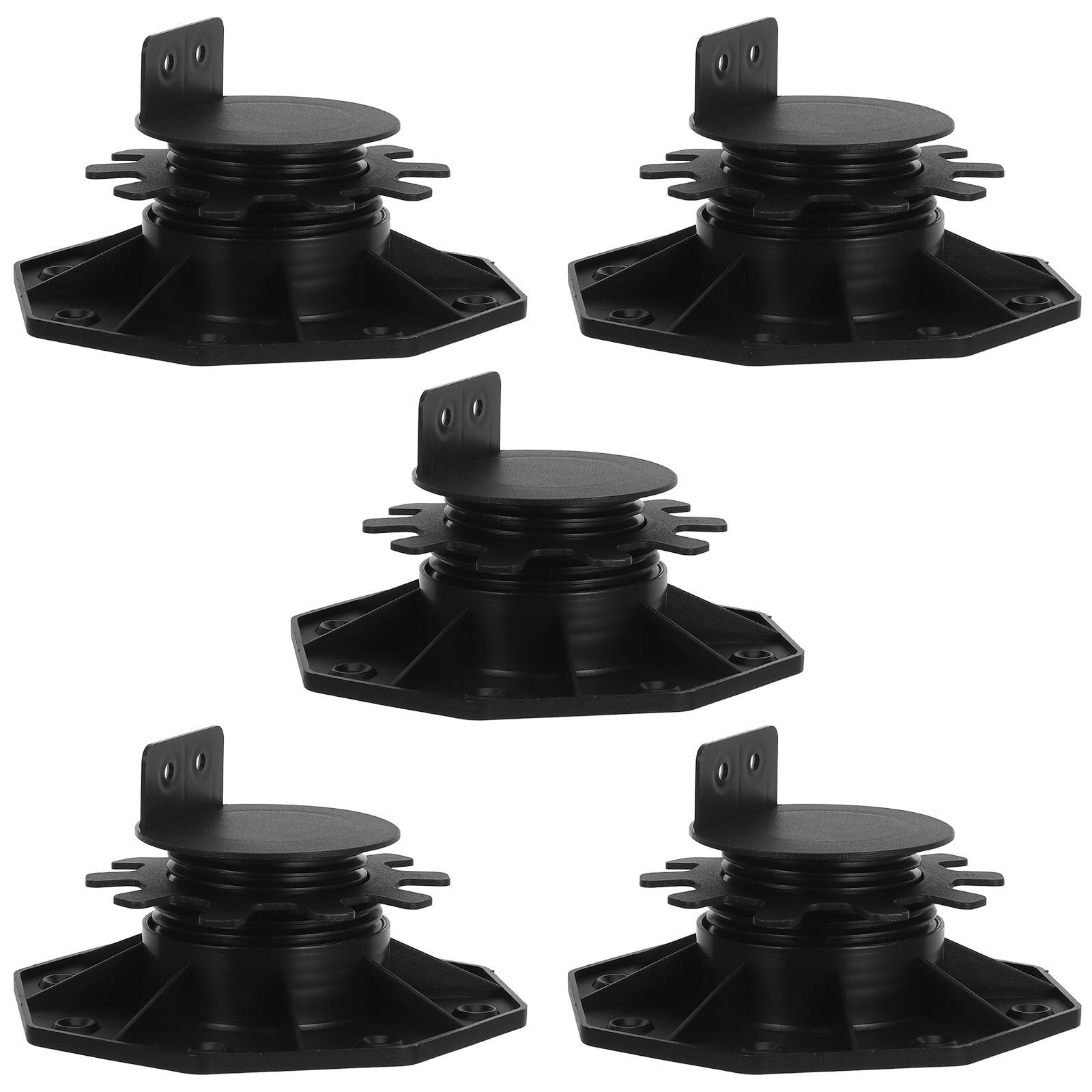 HOMEMAXS 5 Pcs Deck Support Pedestals Height Adjustable Supports Black ...