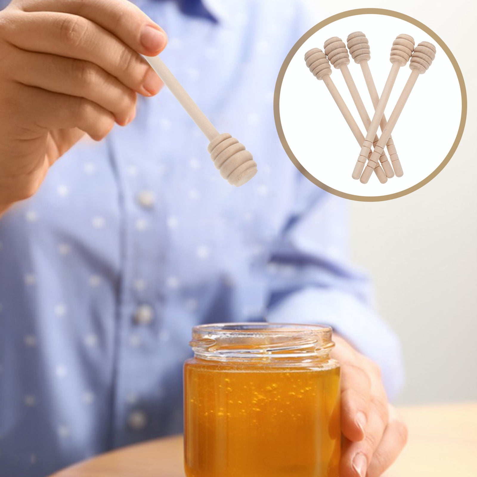 5 Pcs Dipper Sticks Honey Stirring Rod Stirrer Spoon - Walmart.com