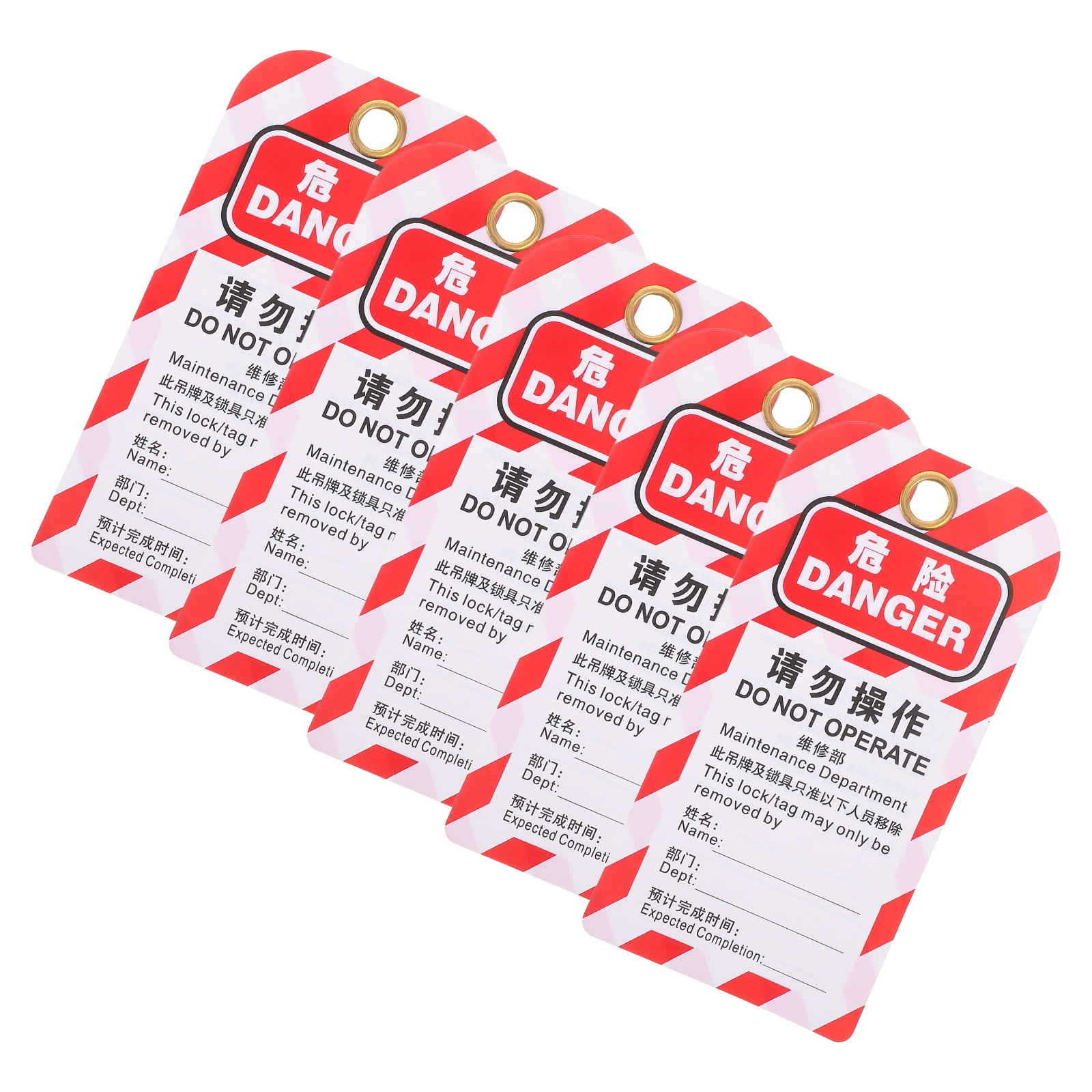 HOMEMAXS 5 Pcs Factory Lockout Tag Tags Fire Safety Hanging Labels ...