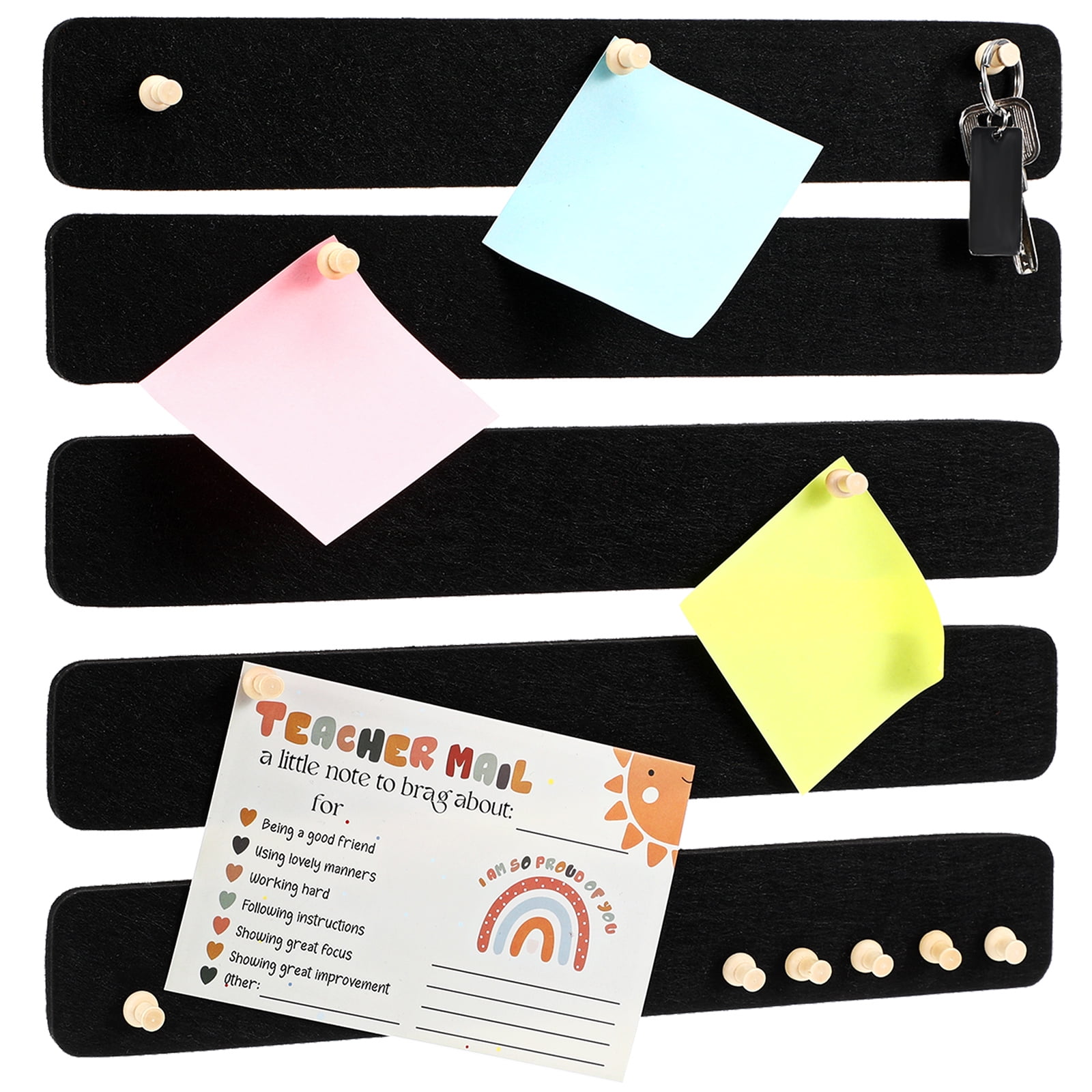 Felt Memo Strips with Adhesive Backing for Office Use Black Easy ...