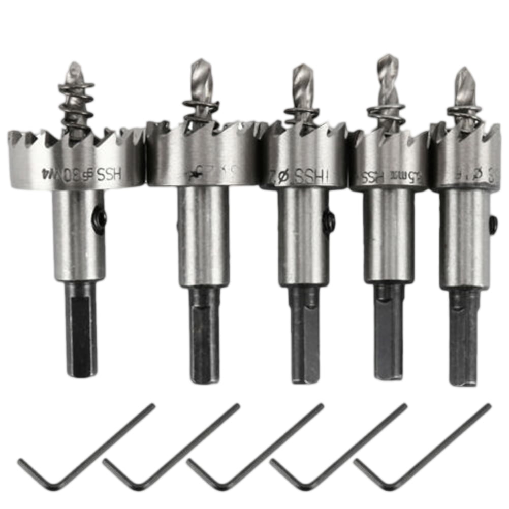5 Pcs Fluted Drill Bit Set for Hole Opener HSS Drill Bits Hole Drill ...