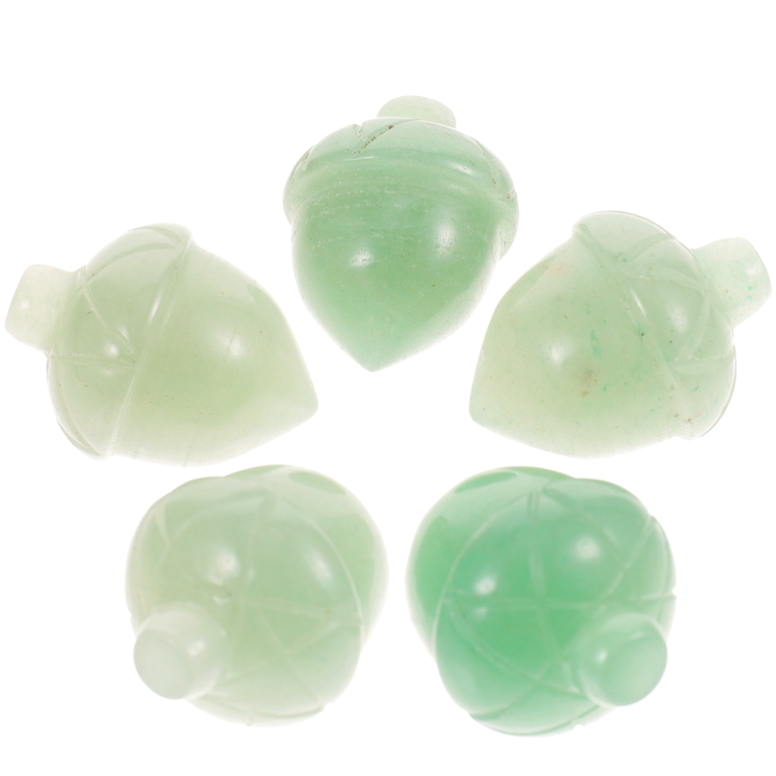 HOMEMAXS 5 Pieces Mini Green Jade Pine Cone Ornaments for Home Decor ...