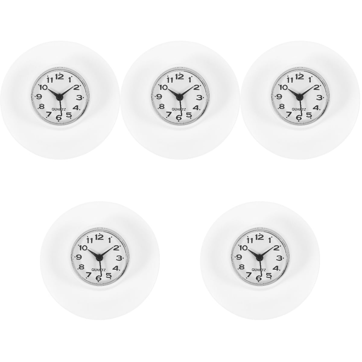 HOMEMAXS 5 Pieces Wall Clocks Battery Operated Bathroom Suction Cup ...