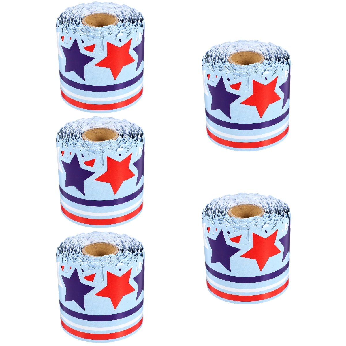 HOMEMAXS 5 Rolls Star Bulletin Board Sticker Independence Day Border ...