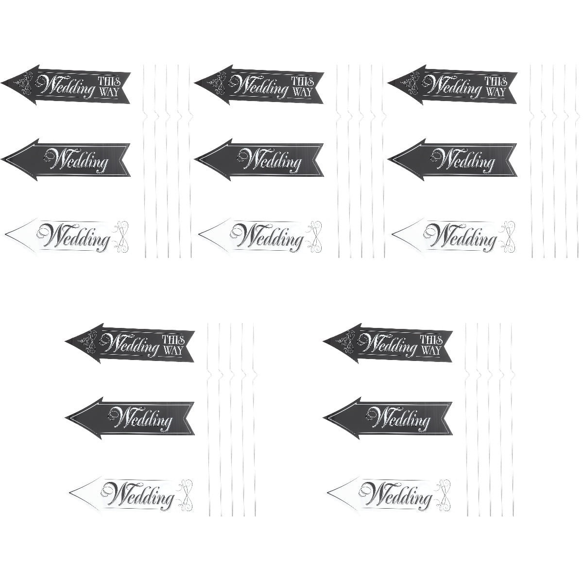 HOMEMAXS 5 Sets DIY Wedding Signs Yard Signs Wedding Directional Road ...