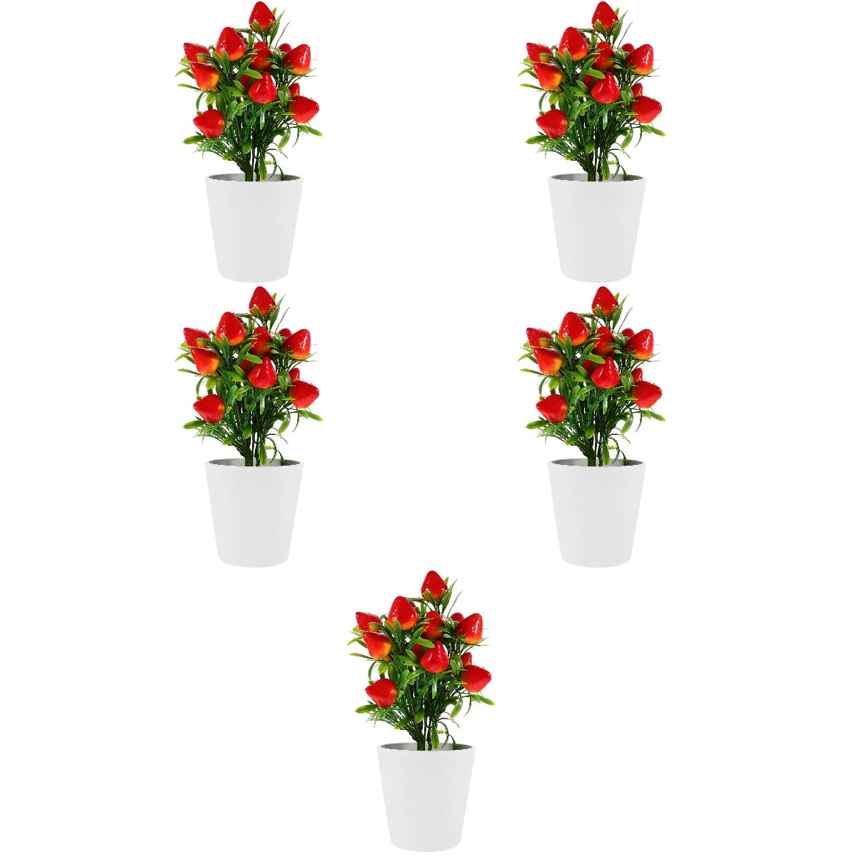 5 Sets Faux Strawberry Artificial Strawberry Picks Fake Strawberry with ...