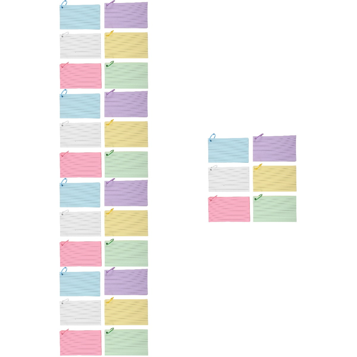 HOMEMAXS 5 Sets Flash Cards with Binder Rings Pre-Hole Punched ...