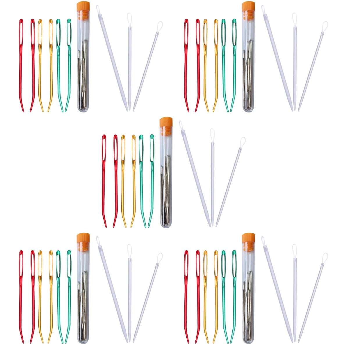 HOMEMAXS 5 Sets Hand Sewing Needles Large Eye Bend Needles Sewing ...