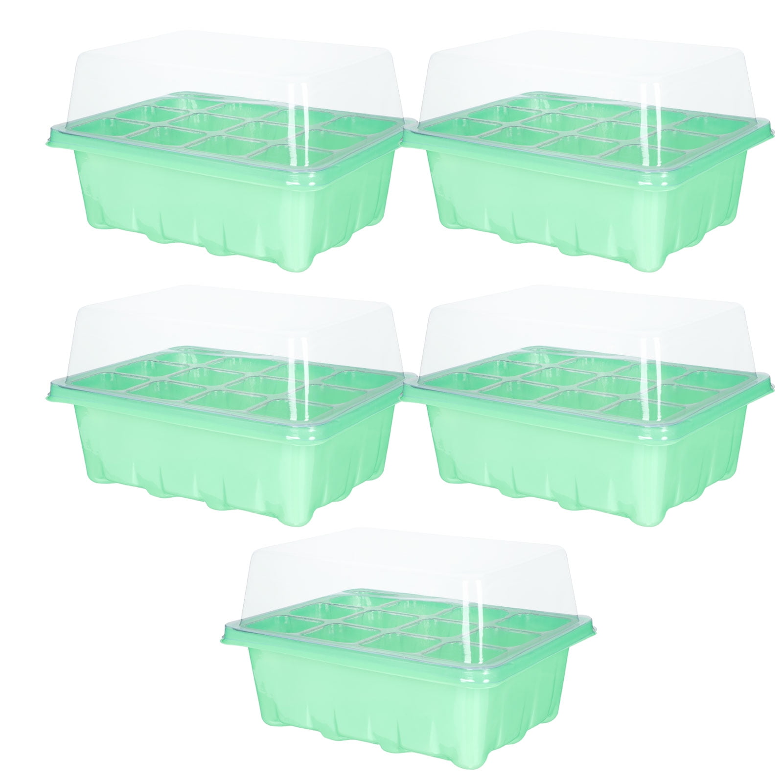 HOMEMAXS 5 Sets Light Stands 12 Hole Seedling Box Plant Propagation ...