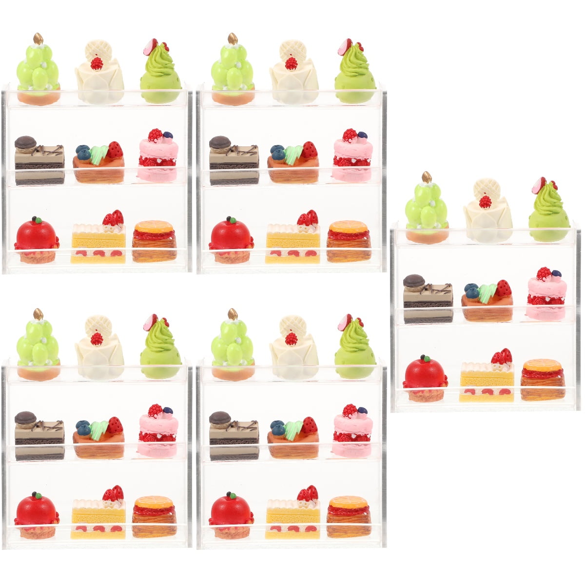 HOMEMAXS 5 Sets Miniature Cake Stand Miniature Bakery Accessories Doll ...