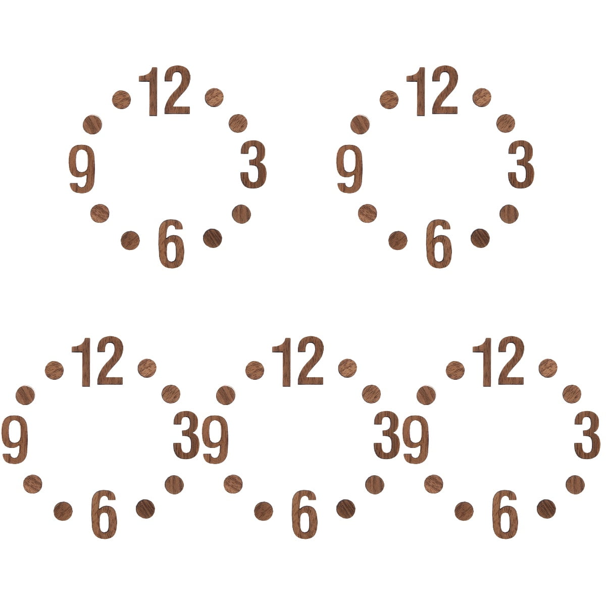 HOMEMAXS 5 Sets of Clock Wooden Numbers DIY Digital Clock Numbers Wood ...