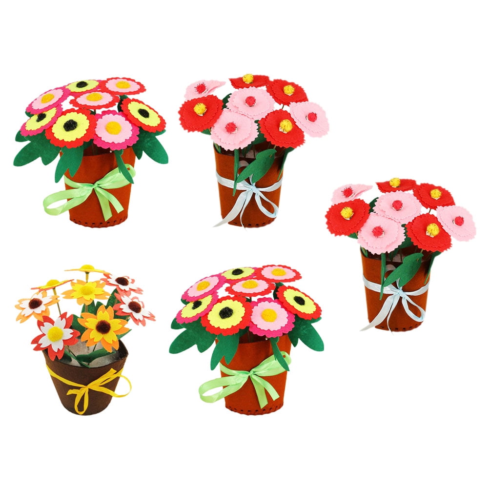 HOMEMAXS 5 Sets of Nonwovens Flower Craft Kits Flower Art Craft Kits ...