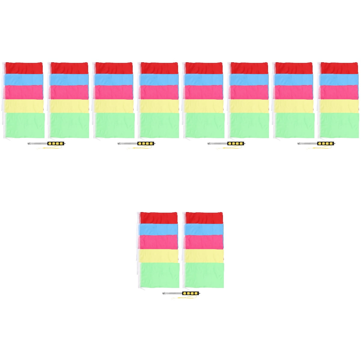 HOMEMAXS 5 Sets of Portable Guide Flag Stainless Steel Flagpole ...