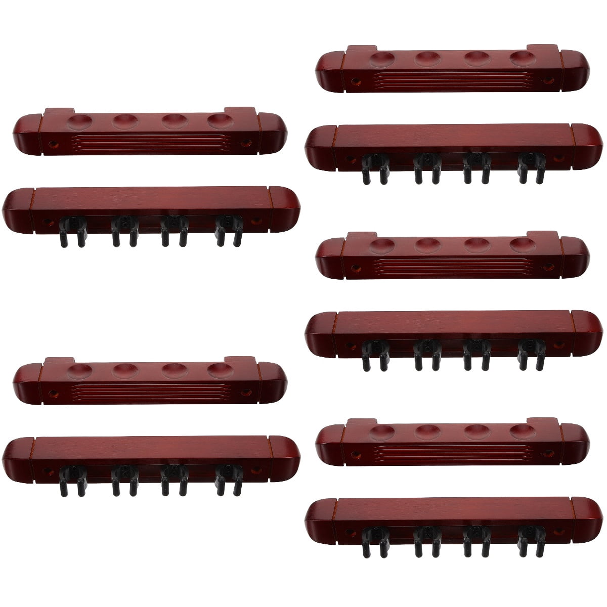 HOMEMAXS 5 Sets of Wood Cue Stand Wall Mount Pole Rack Pool Cue Stand ...