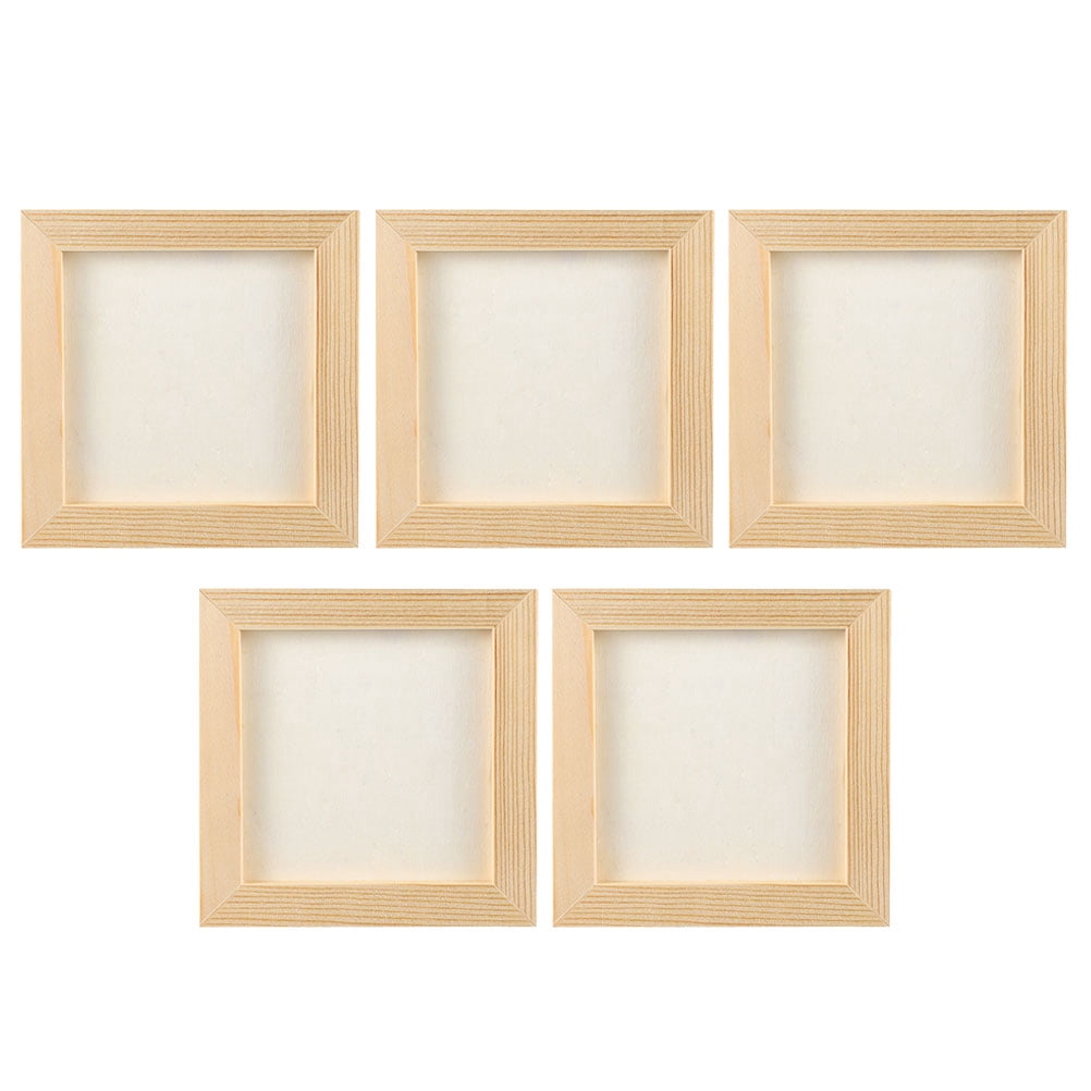 HOMEMAXS 5 pcs Craft Picture Frame DIY Wooden Picture Frame Blank Wood ...