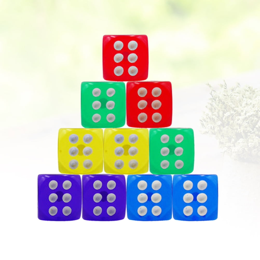 HOMEMAXS 50 Assorted Color Translucent Solid Dices for Game Use Acrylic ...
