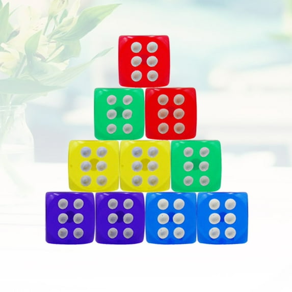 50 Pcs Colorful Translucent Dice with Rounded Corners for Game Use ...