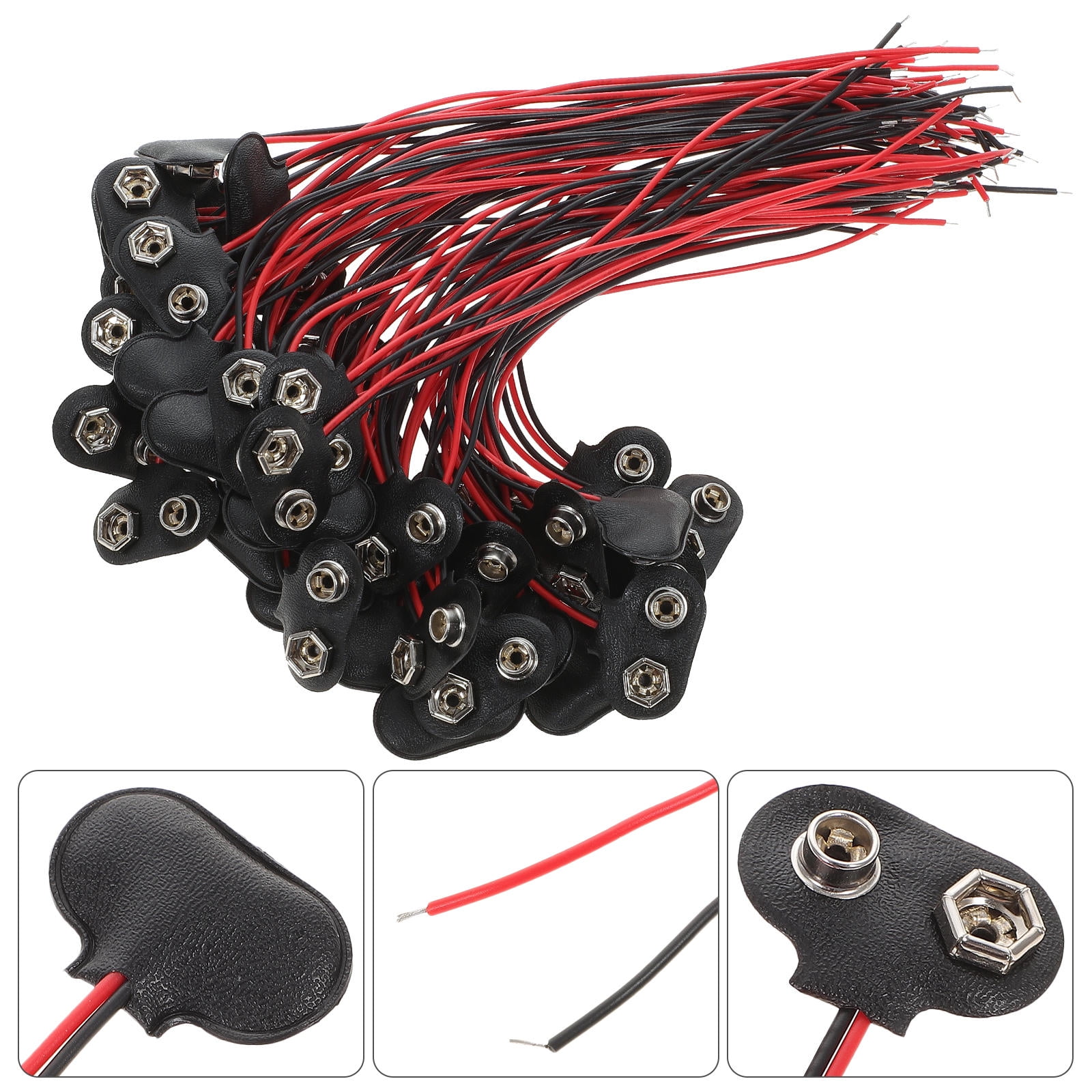 50 Pcs 9v Battery Connector Volt Holder Cable Connectors Clip - Walmart.com