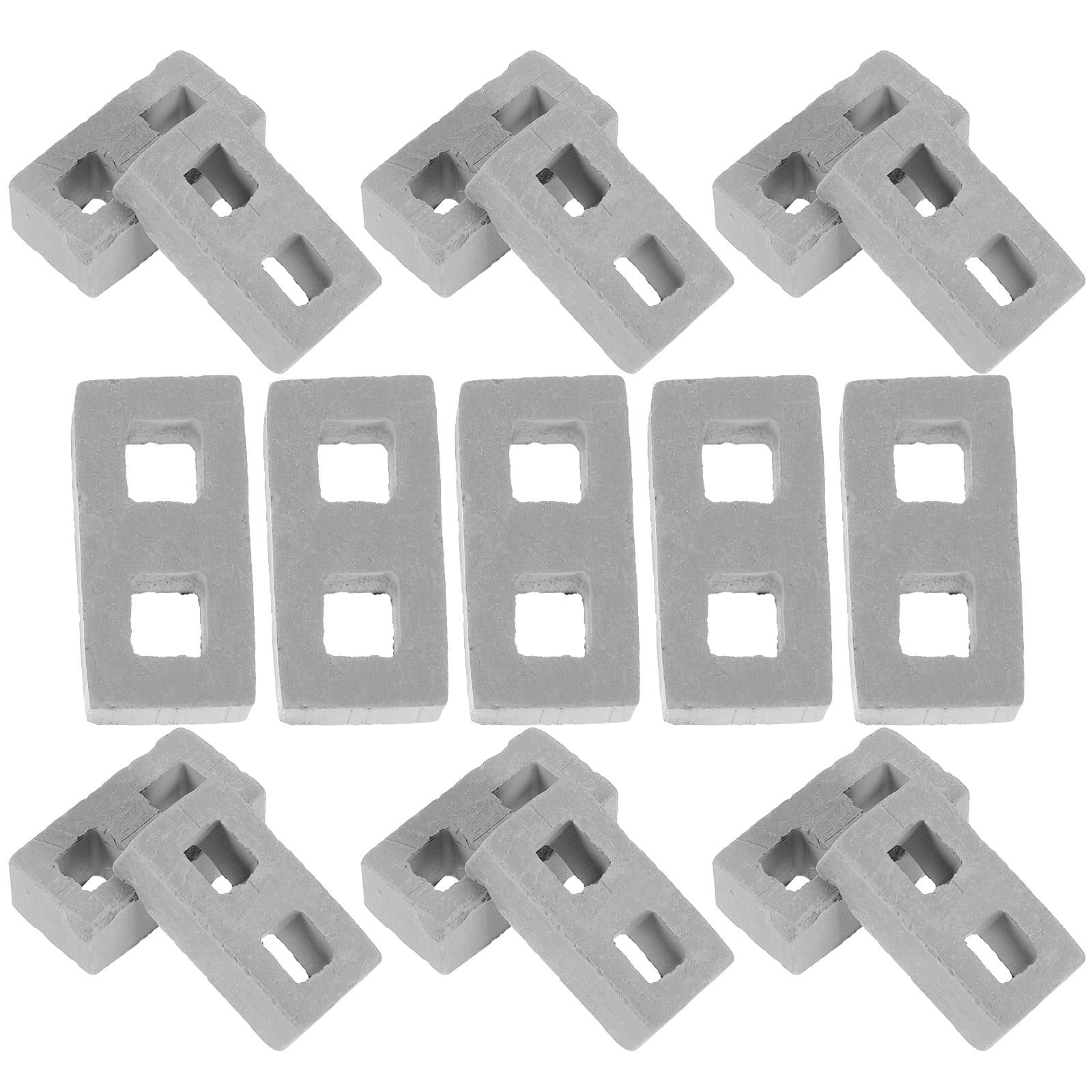 50 Pcs Mini Building Blocks Playing House Brick Props Child Grey ...