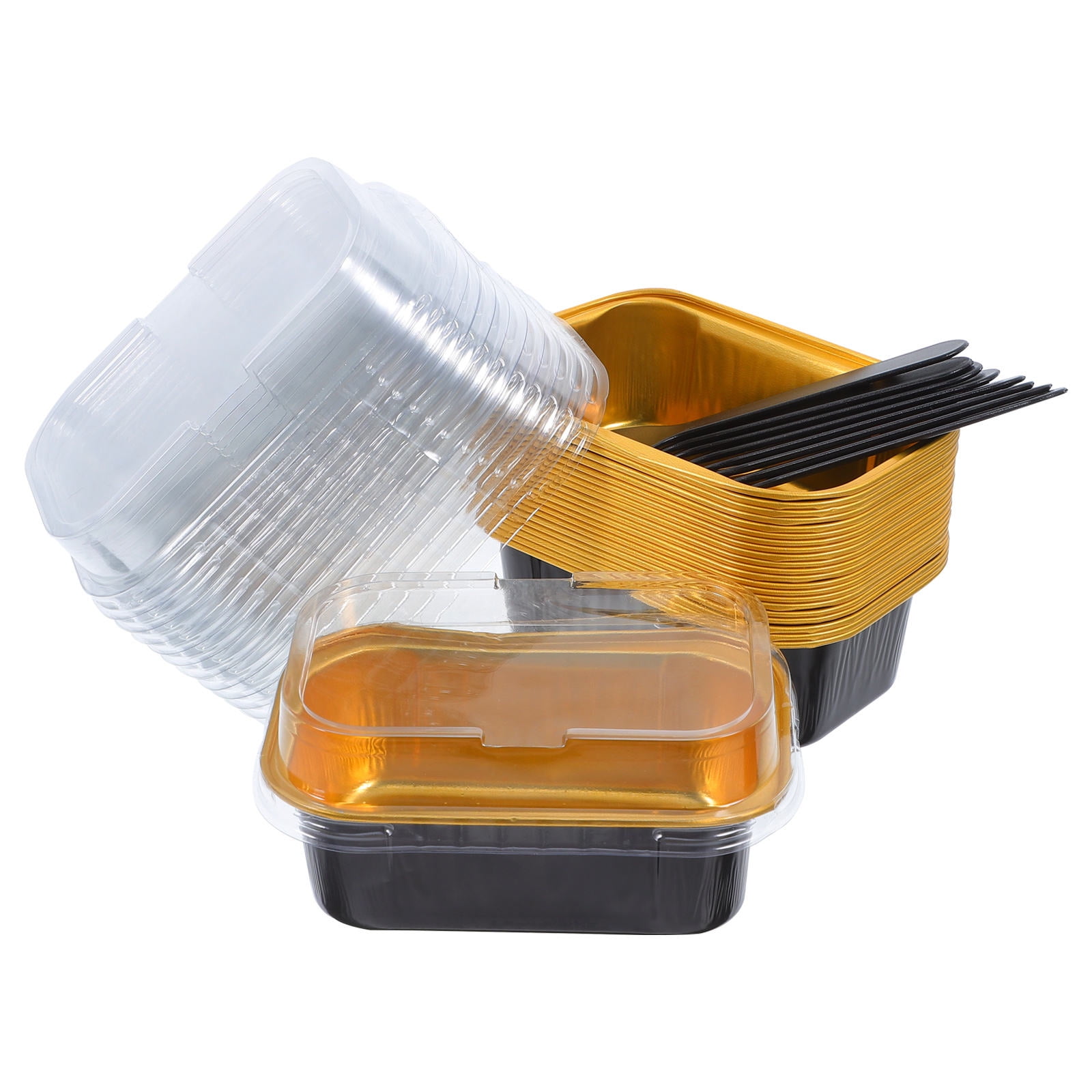 HOMEMAXS 50 Sets Of Mini Loaf Pan Aluminum Foil Loaf Pan Clear Bread ...