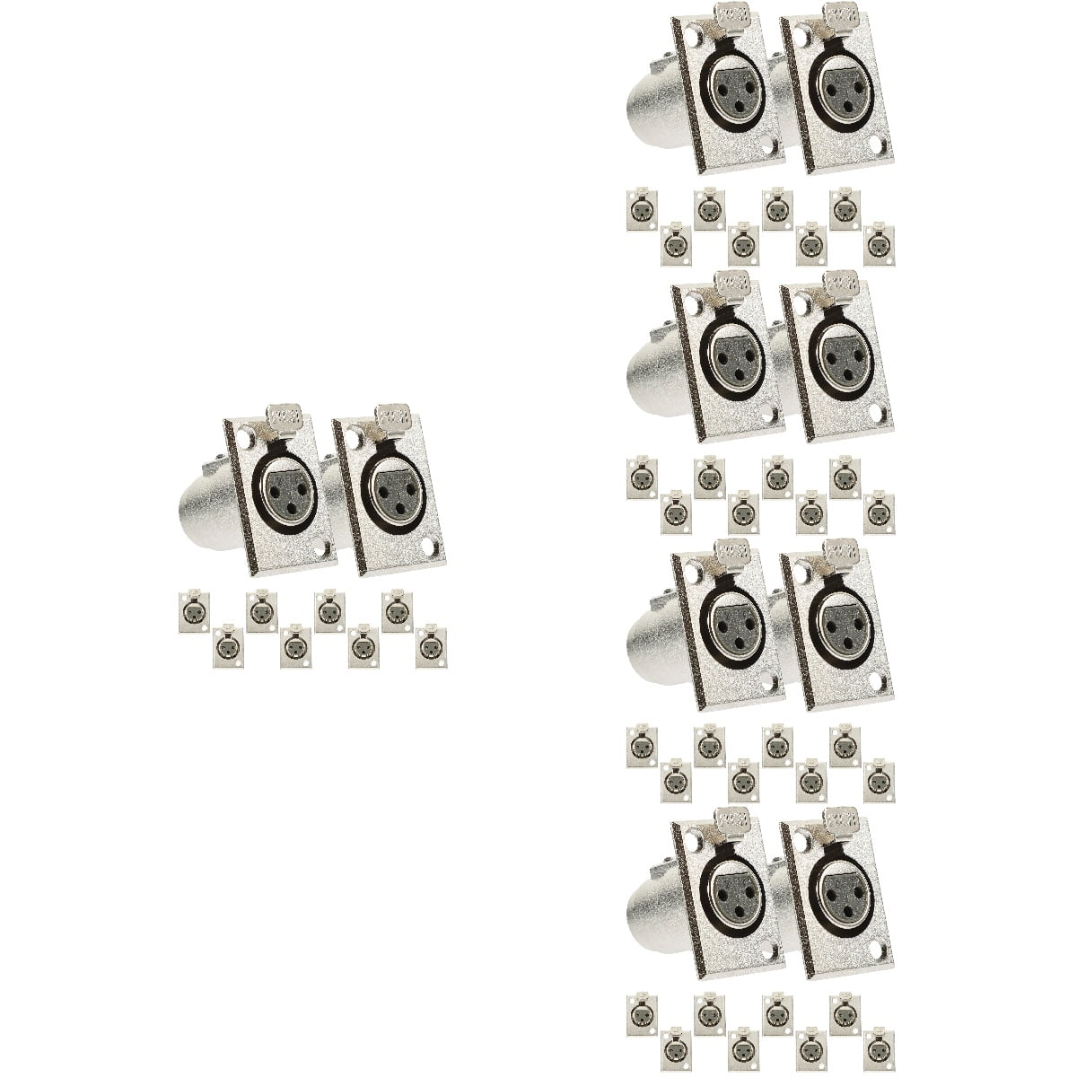 HOMEMAXS 50 pcs 3-Pin Female Socket Metal Panel Mount Chassis ...