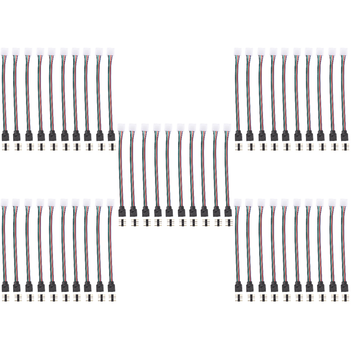 HOMEMAXS 50 pcs LED Strip Connector Solderless LED Light Conductor 4 ...