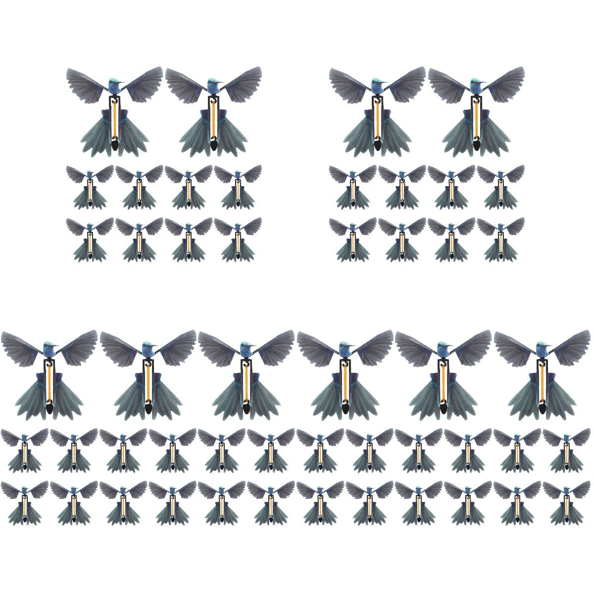 50 pcs Wind Up Flying Toy Flying Hummingbird Toy Rubber Band Powered ...