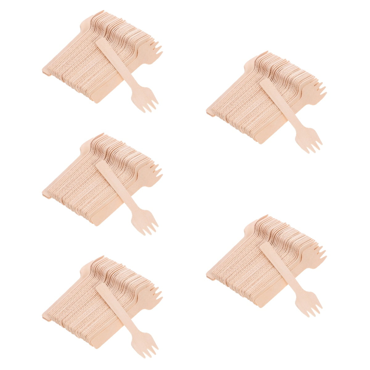 HOMEMAXS 500 pcs Dessert Forks Wooden Fruits Cake Fork Appetizer Forks ...