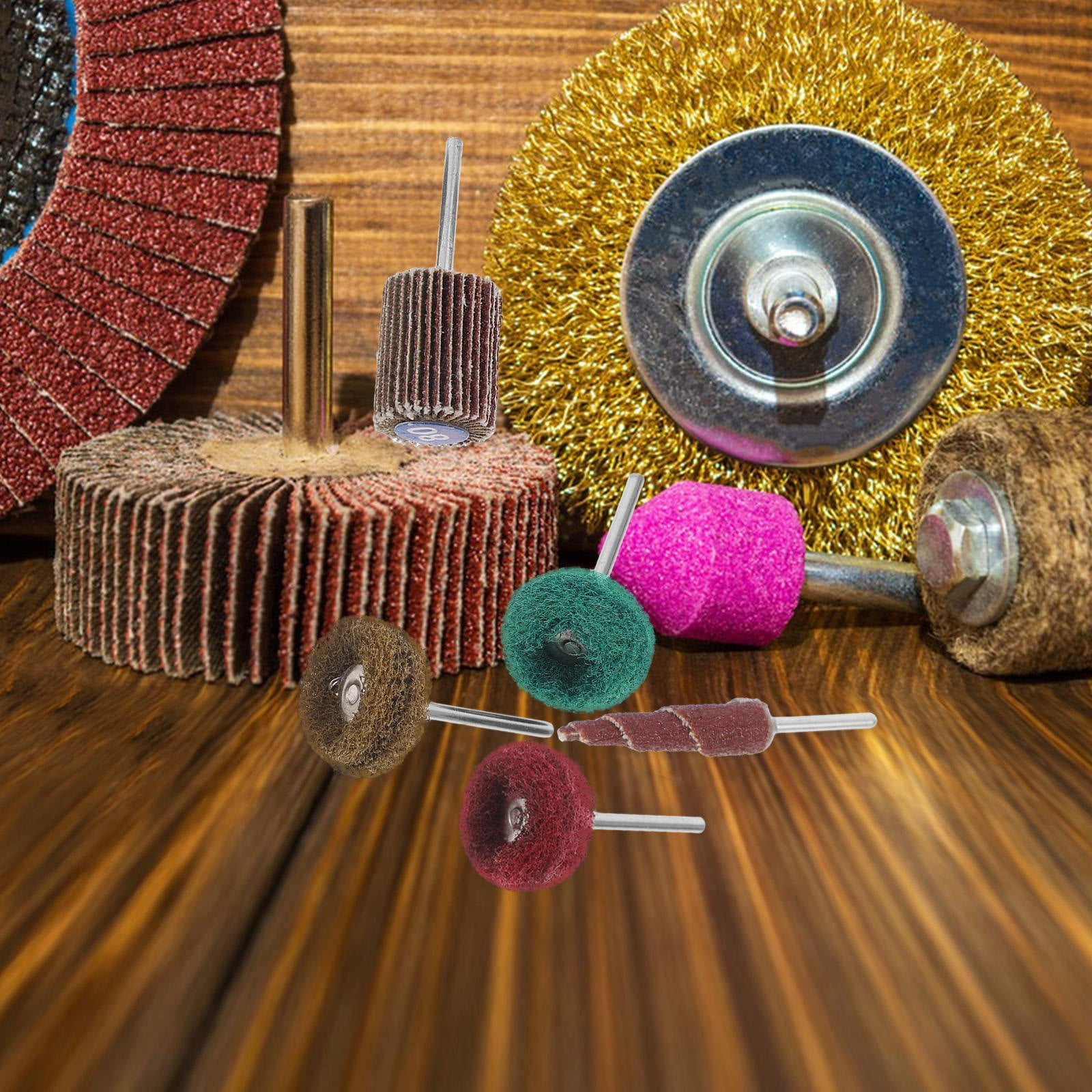 HOMEMAXS 50Pcs Abrasive Sanding Flap Wheel Assortmen Kit Abrasive Flap ...