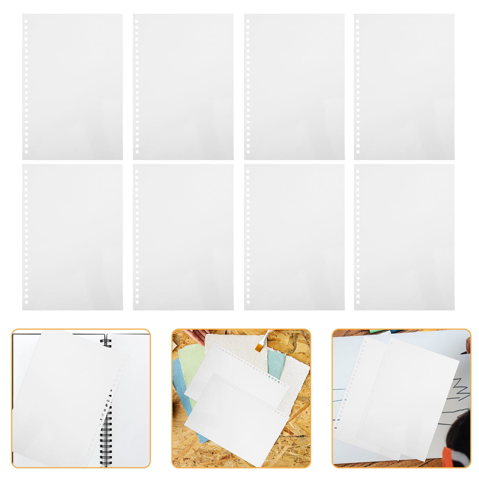 HOMEMAXS 50Pcs Blank Binder Refill Blank Calendar Refill Blank Drawing ...