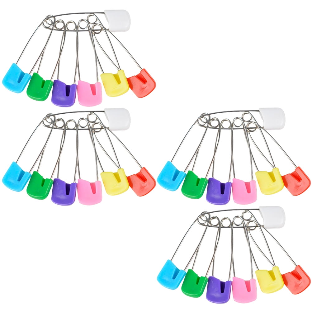 HOMEMAXS 50Pcs Safety Pins for Diapers Assorted Color Steel and Plastic ...