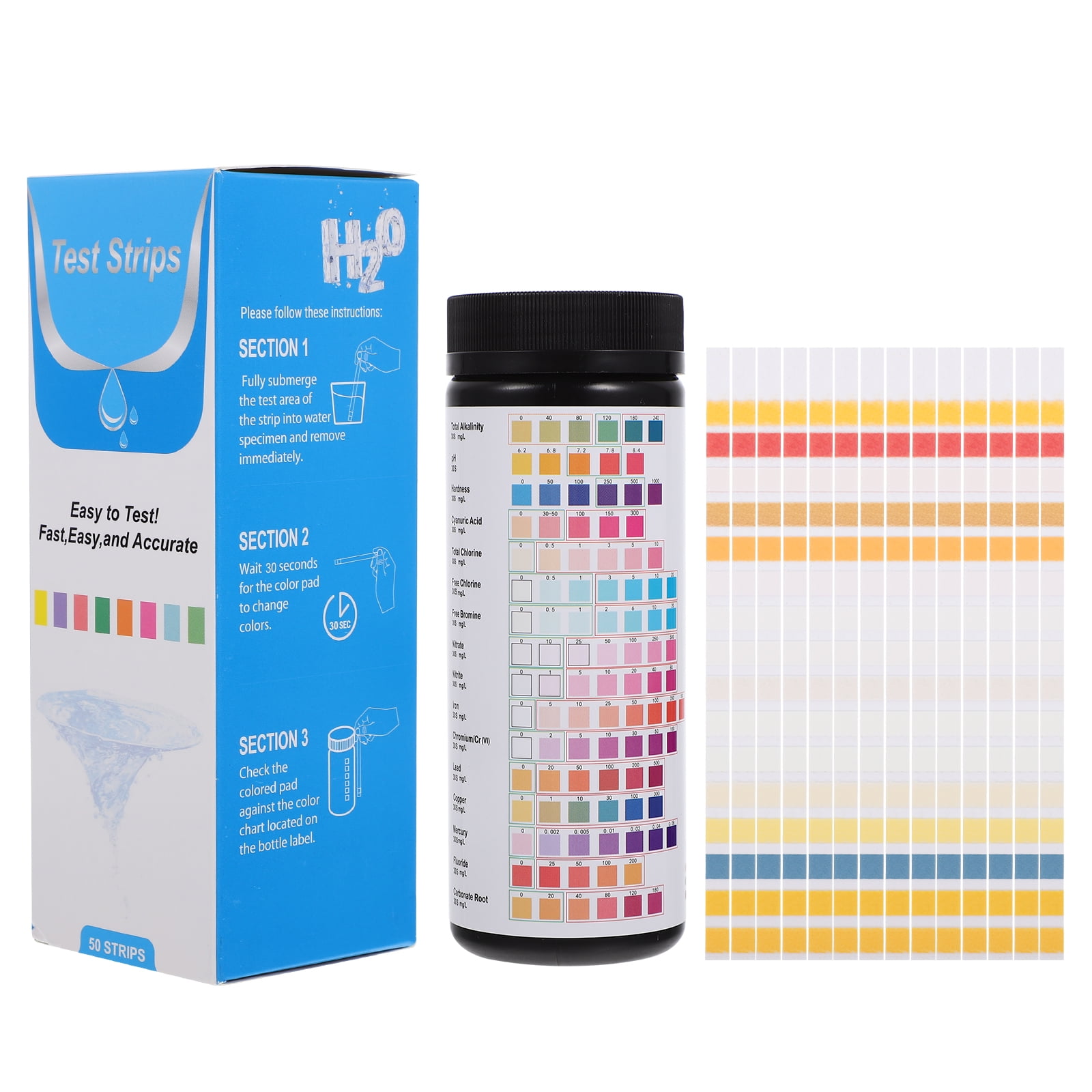 HOMEMAXS 50Pcs Water Quality Test Water Test Strips Drinking Water ...
