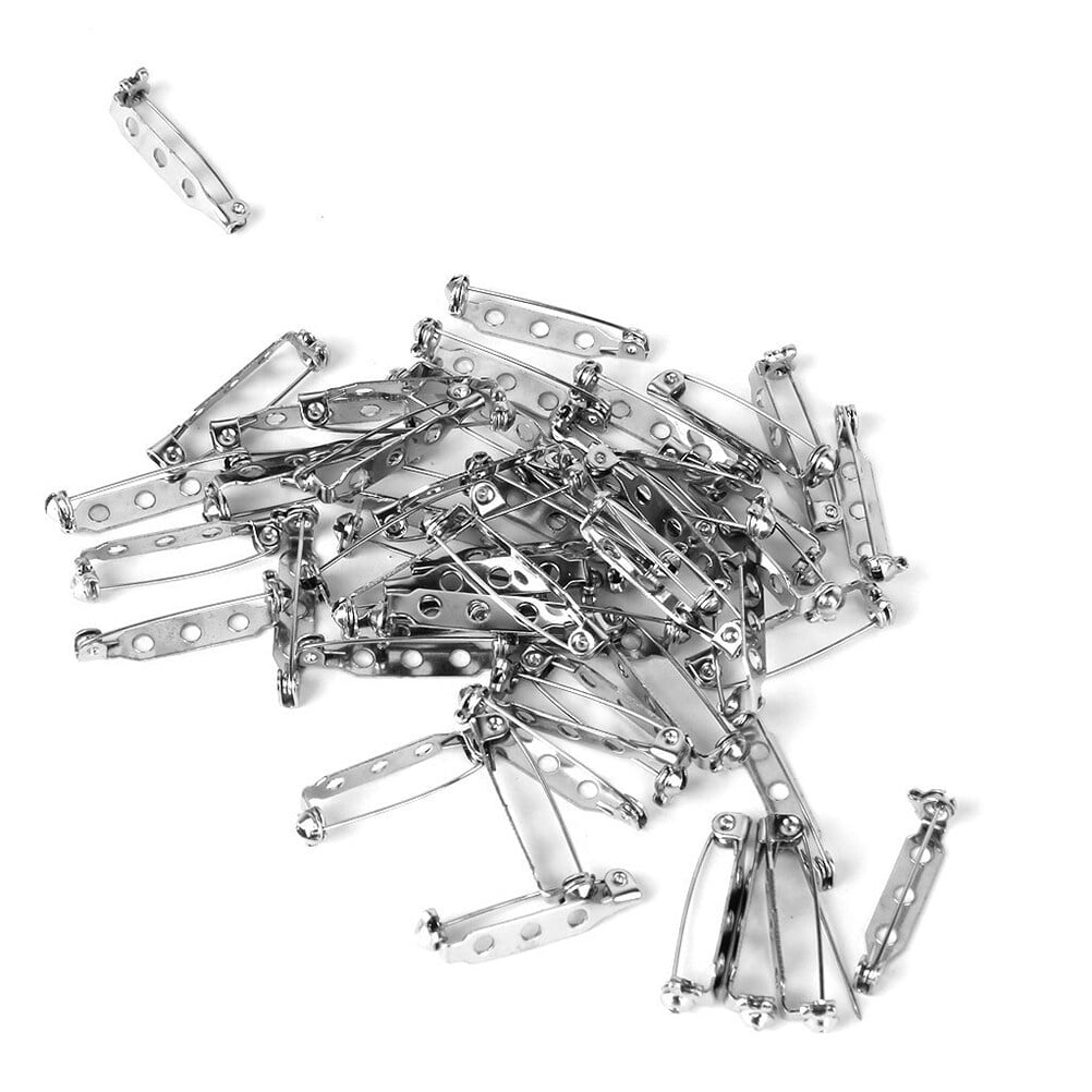 HOMEMAXS 50pcs 25mm Stainless Steel Back Safety Catch Bar Brooch ...