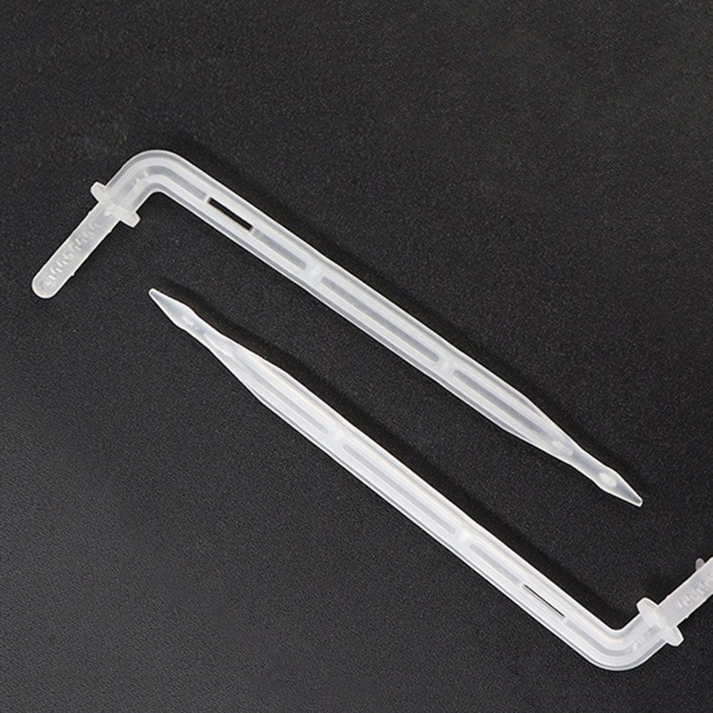 HOMEMAXS 50pcs Angled Drip Emitter Stakes 1/4" Clear Plastic Water Flow ...