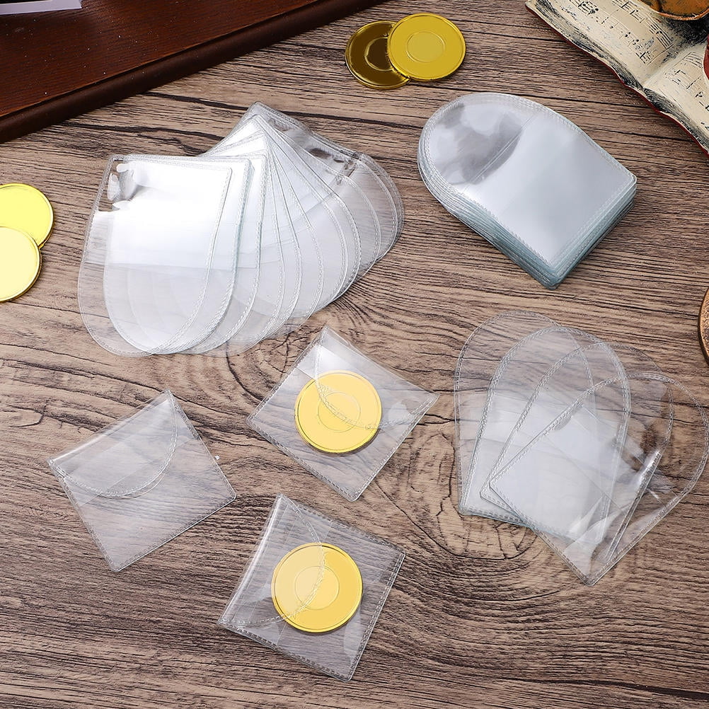 HOMEMAXS 50pcs Coin Holder Sleeves for Collectors Transparent Plastic ...