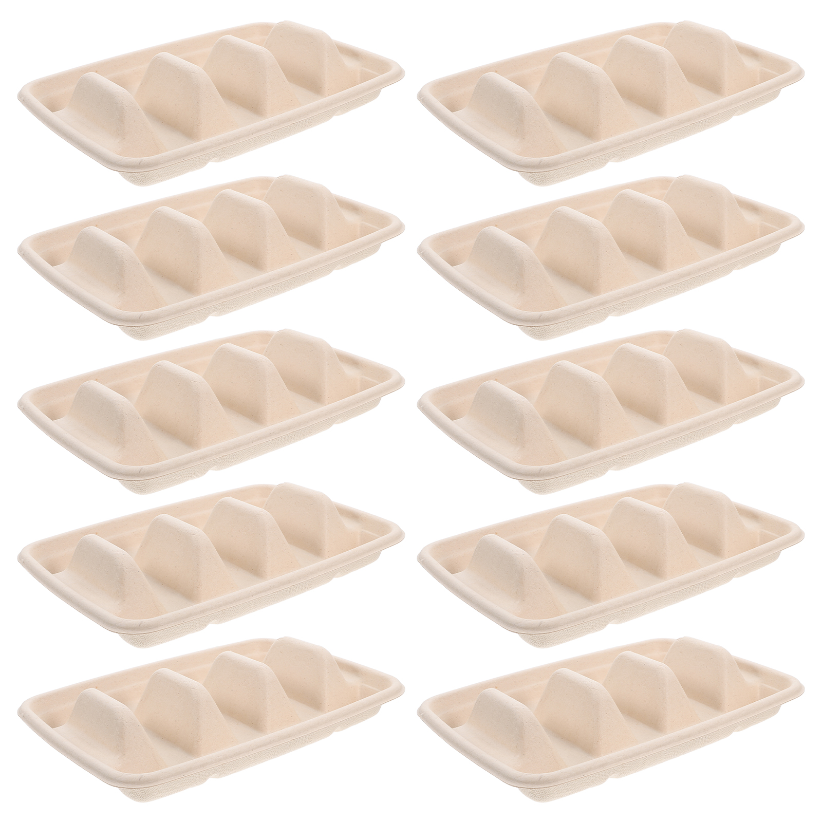 HOMEMAXS 50pcs Disposable Taco Trays With 3 Compartments Taco Serving ...