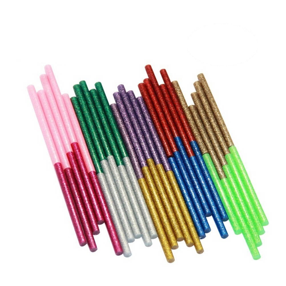HOMEMAXS 50pcs Glitter Glue Sticks, 10 Colors Adhesive Hot Glue Sticks ...
