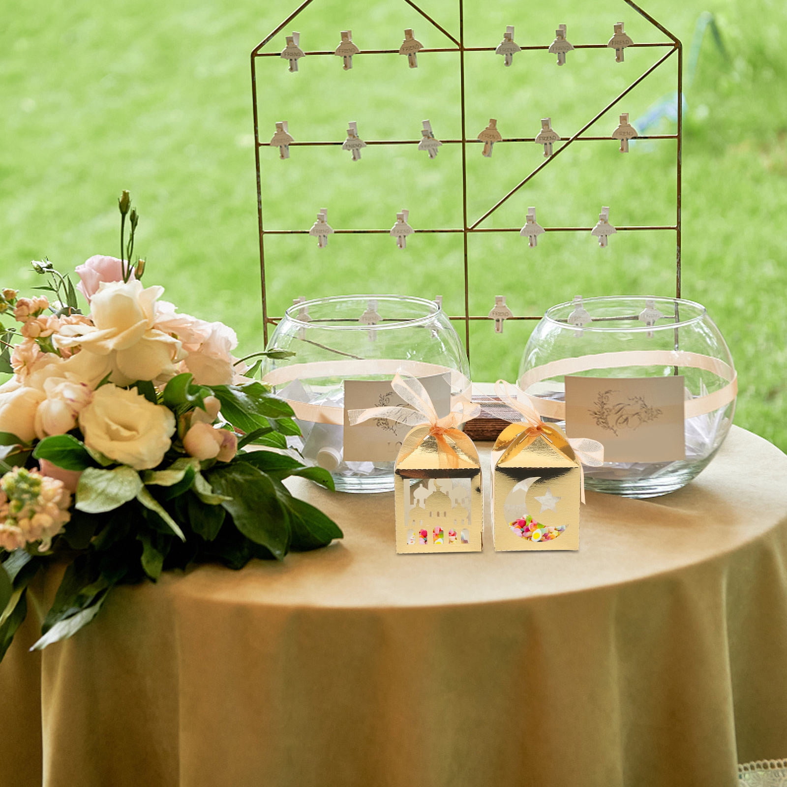 HOMEMAXS 50pcs Middle Eastern Moon And Star Ribbon Candy Boxes Vintage ...