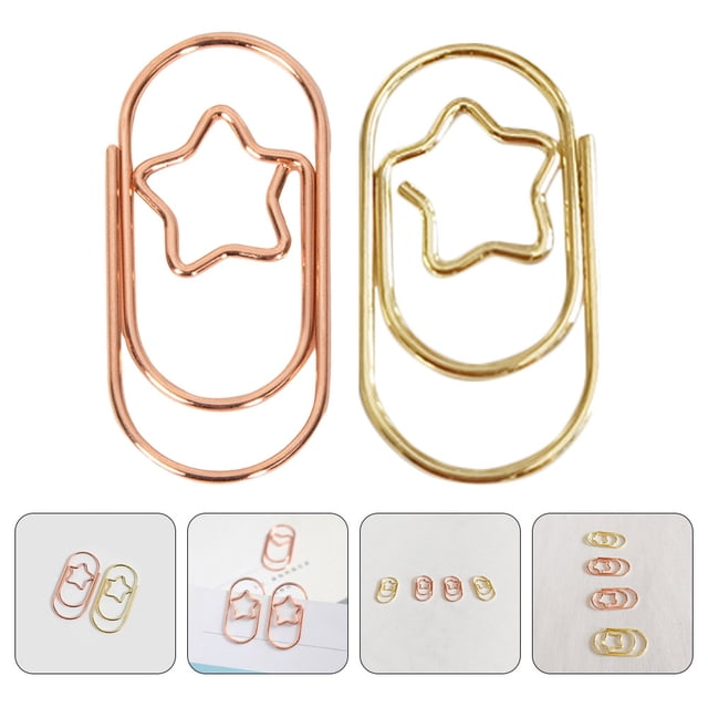 HOMEMAXS 50pcs Mini Paper Clips Star Shaped Paperclip for Organizing ...