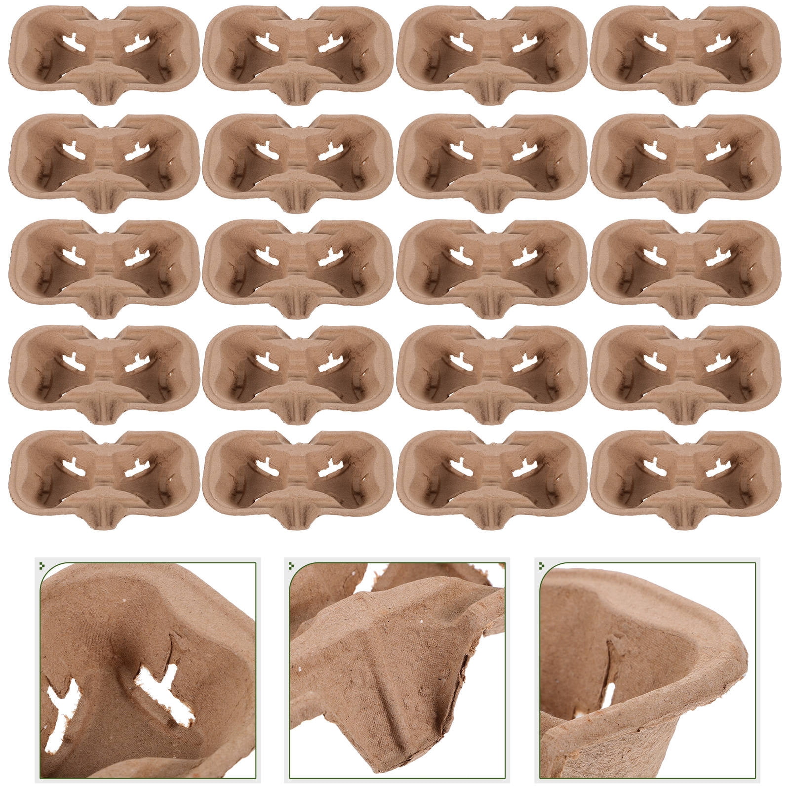 HOMEMAXS 50pcs Paper 2 Cup Carrier Take-out Cup Carriers Holders Coffee ...