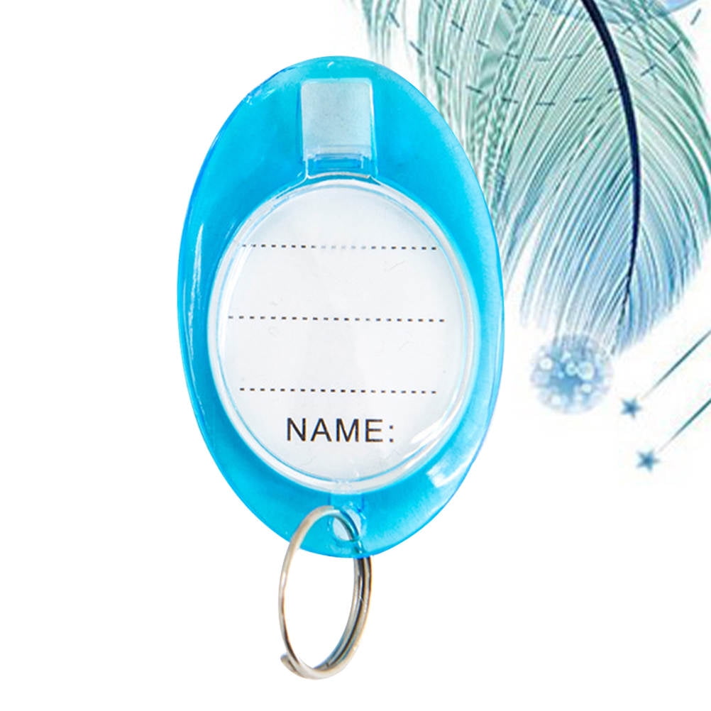 50pcs Plastic Key Fobs Luggage ID Tags Labels with Key Rings - Walmart.com