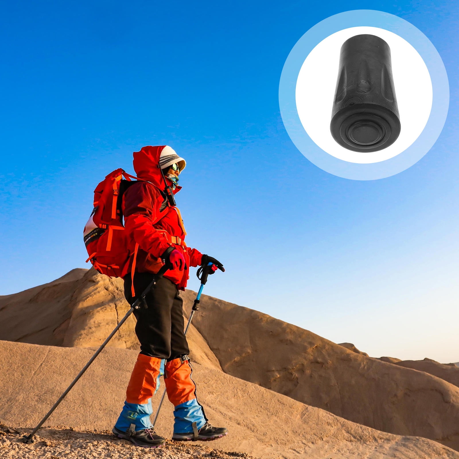 50pcs Walking Stick End Tips Trekking Pole Replacement Tips Covers ...