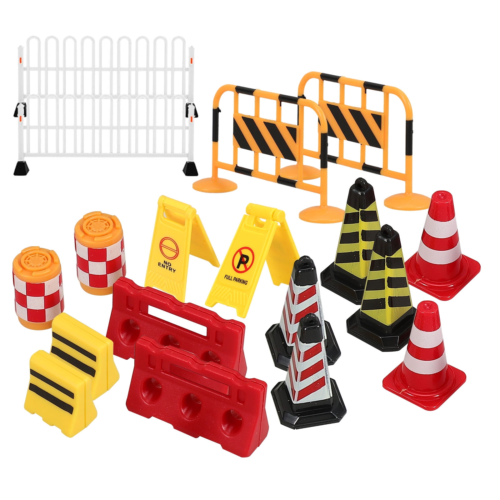 HOMEMAXS 54 Pcs Play Traffic Signs Mini Model Traffic Barricade Road ...