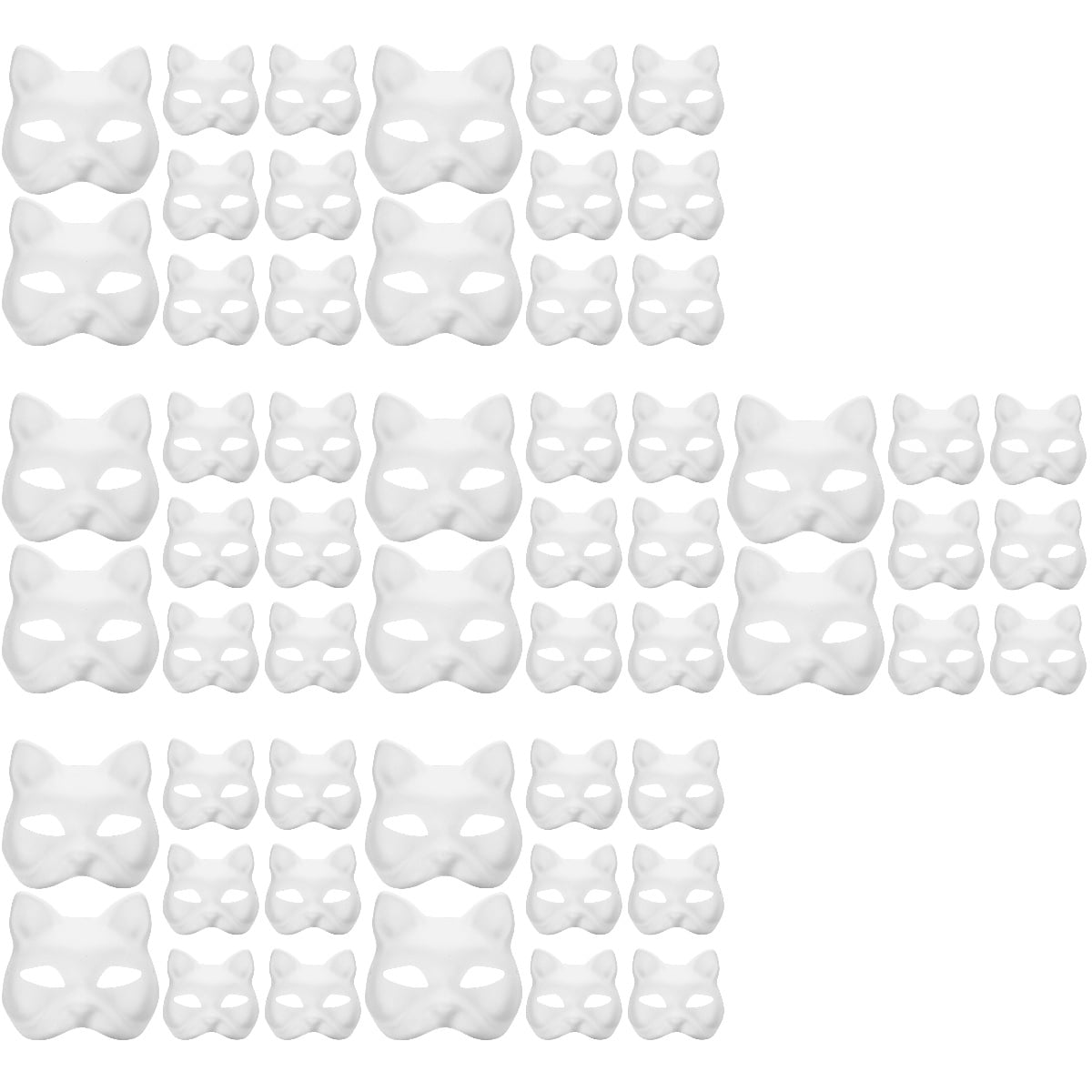 HOMEMAXS 56 pcs White Cat Face Masks DIY Handmade Masks Masquerade ...