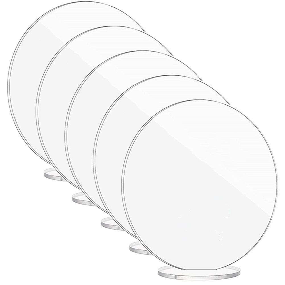 HOMEMAXS 5Pcs Acrylic Round Table Sign Clear Blank Place Cards for ...