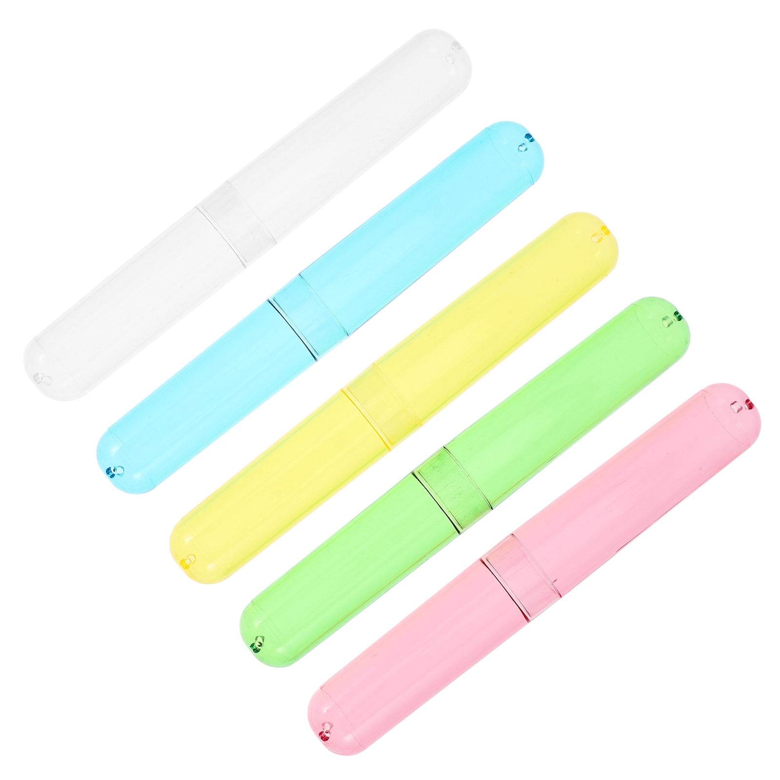 HOMEMAXS 5Pcs Toothbrush Travel Case Travel Toothbrush Holder Visible ...