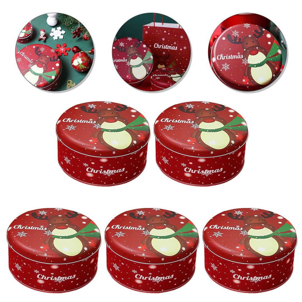 HOMEMAXS 5Set Christmas Candy Jar Storage Jar Tinplate Material for ...