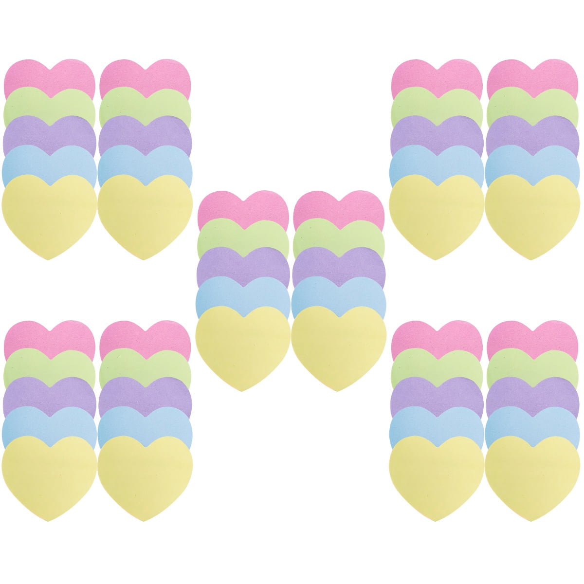 5pcs 10 Books of Portable Note Pads Adorable Memo Stickers Heart Shaped ...