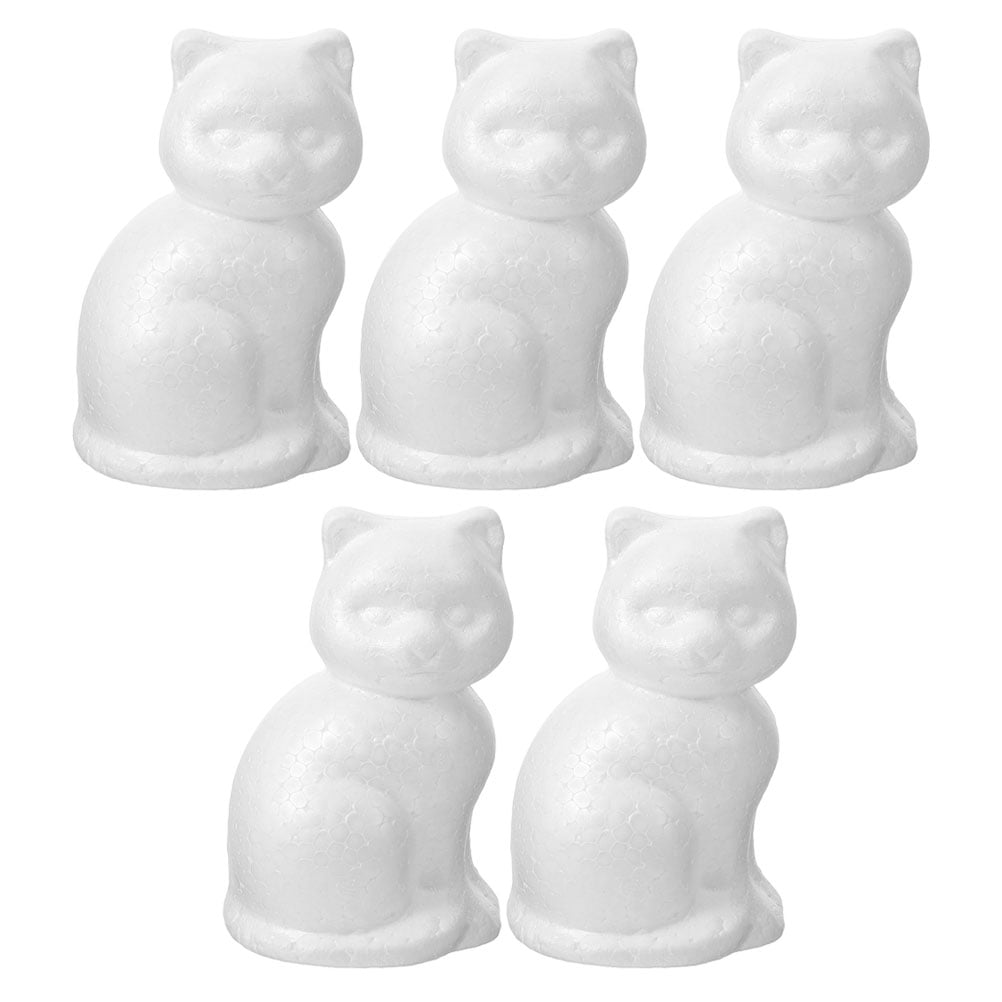 HOMEMAXS 5pcs Blank Foam Cat Embryo For Diy Crafts Plain Foam Model For ...